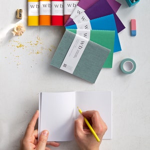 Personalised Notebook Foil-blocked in Gold - Handbound in 10 Coloured ...