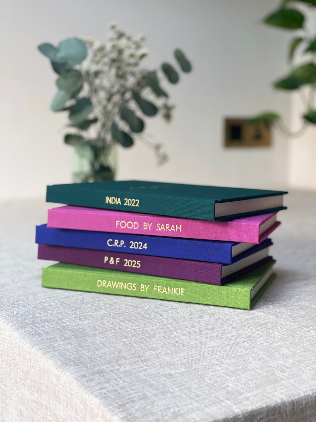 Personalised Notebook W/ Marbled Endpapers. Gold-foiled Name/initials ...