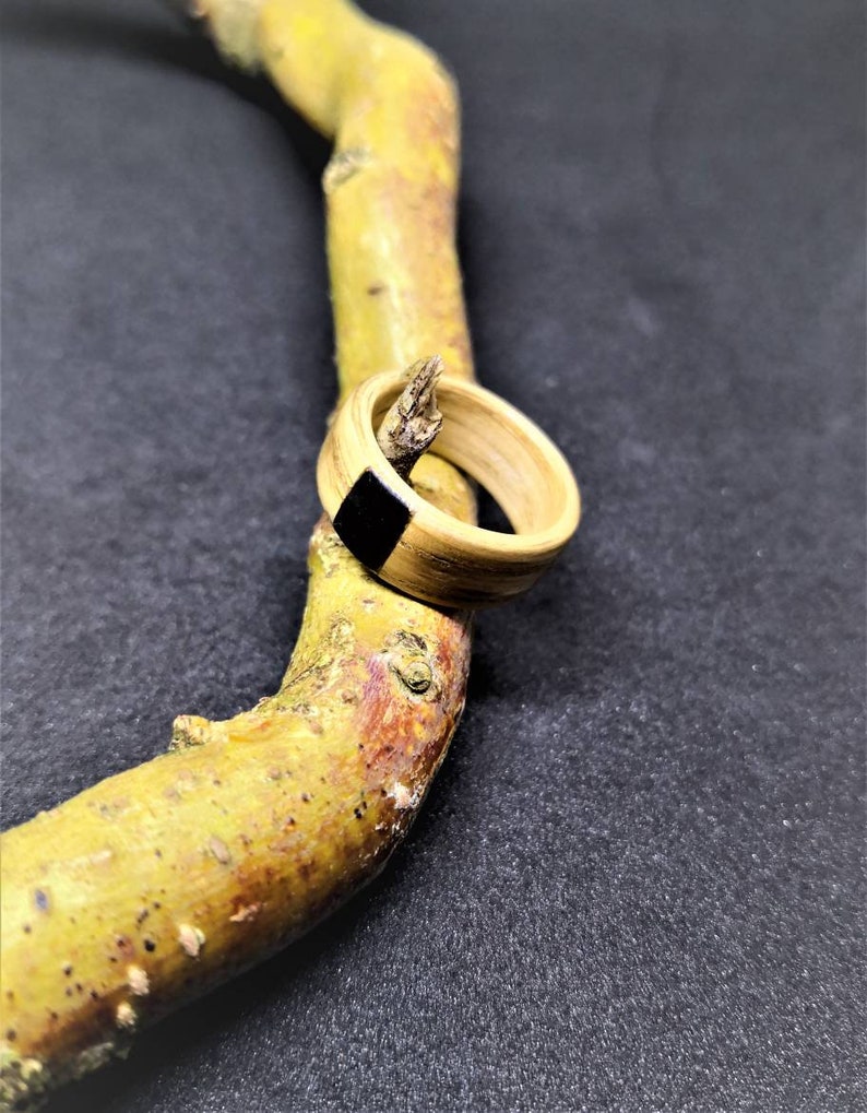 Black Square Ring Handmade Bentwood Ring Wood Jewellery Design - Etsy