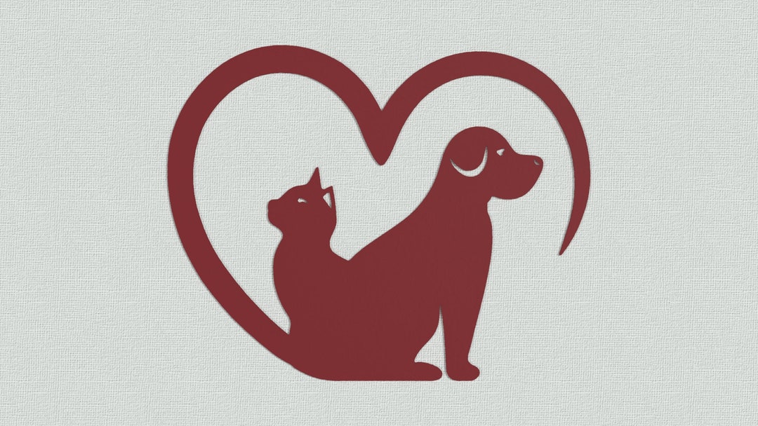 DXF EPS Cnc FILES to Cut Plasma Laser Clipart Cat Dog Heart - Etsy