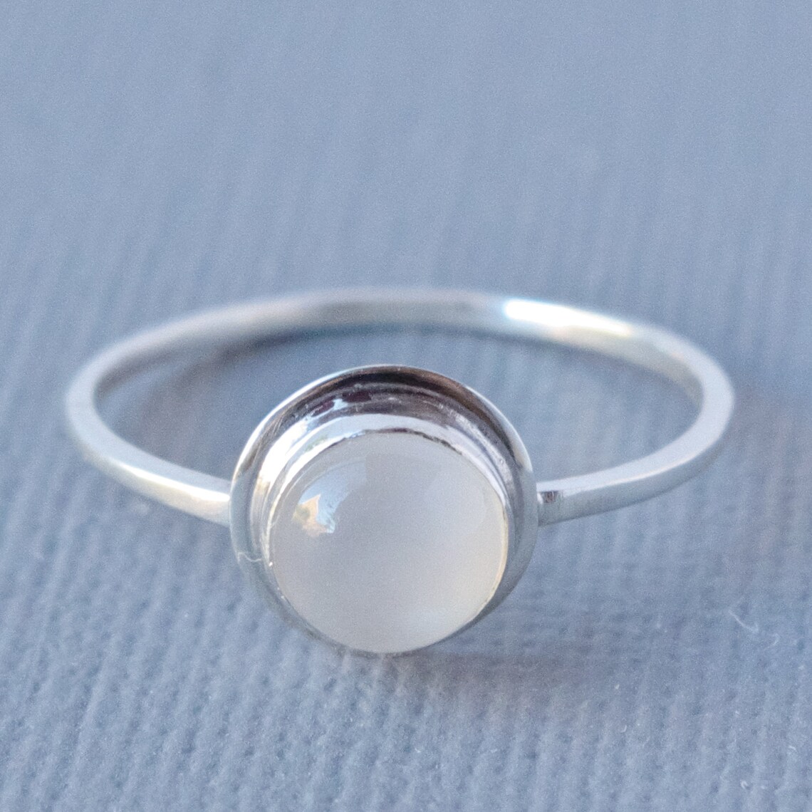 Sterling Silver White Moonstone Minimalist Primitive Medieval - Etsy