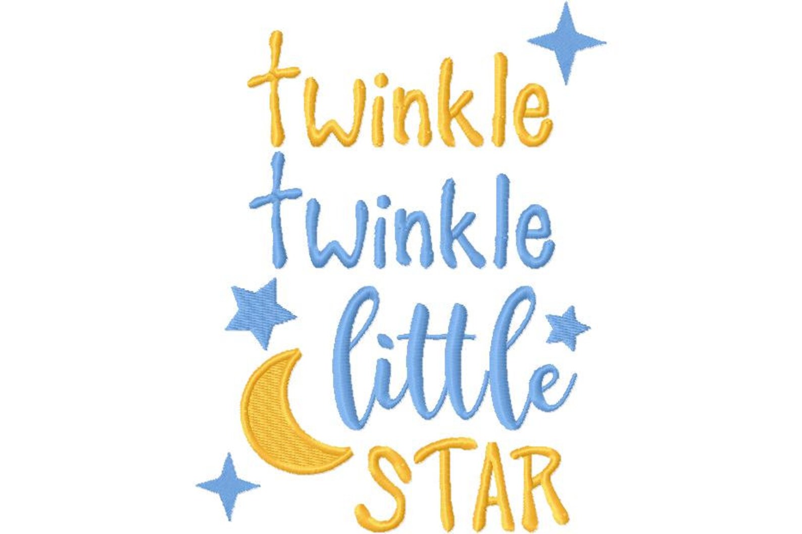 Twinkle Twinkle Little Star embroidery design. In 8 formats | Etsy