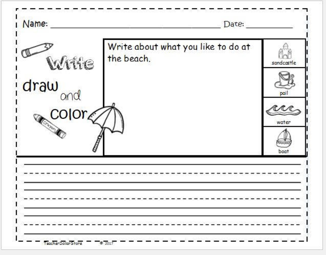 Worksheets : Writing Journals for Early Writers - Etsy