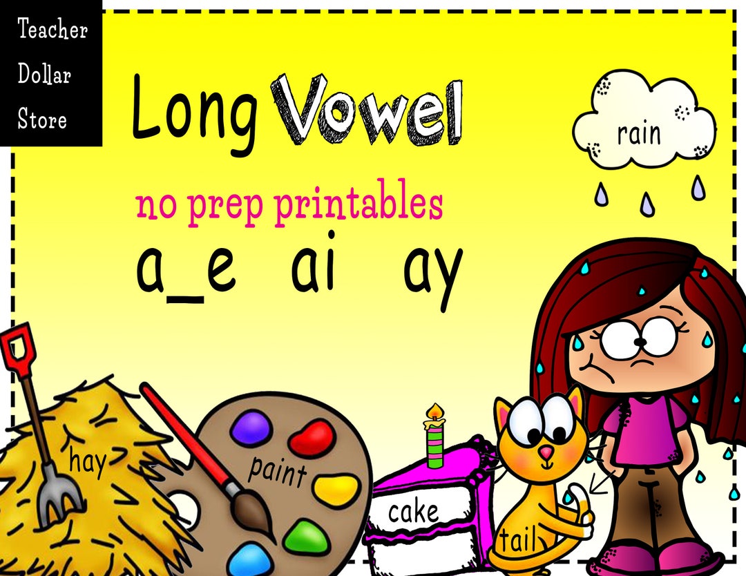 Worksheets : Long Vowel /a/ No Prep Printables - Etsy
