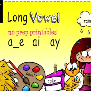 Worksheets : Long Vowel /a/ No Prep Printables - Etsy