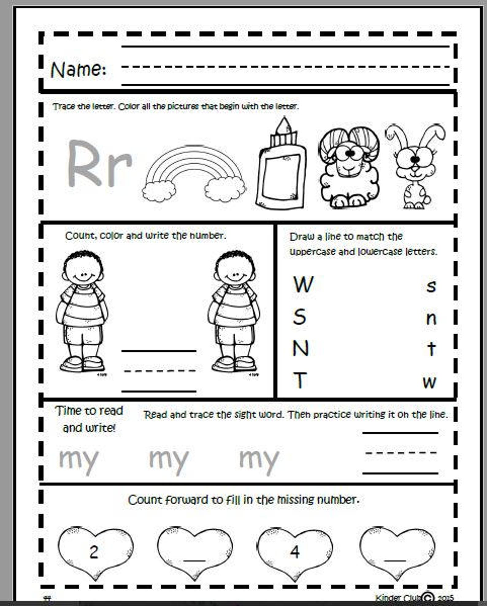 Worksheets: Morning Work for Preschool Kindergarten and Homeschool - Etsy