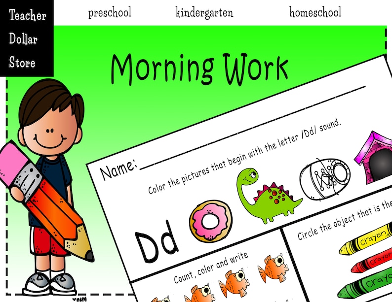 Worksheets: Morning Work for Preschool Kindergarten and Homeschool - Etsy