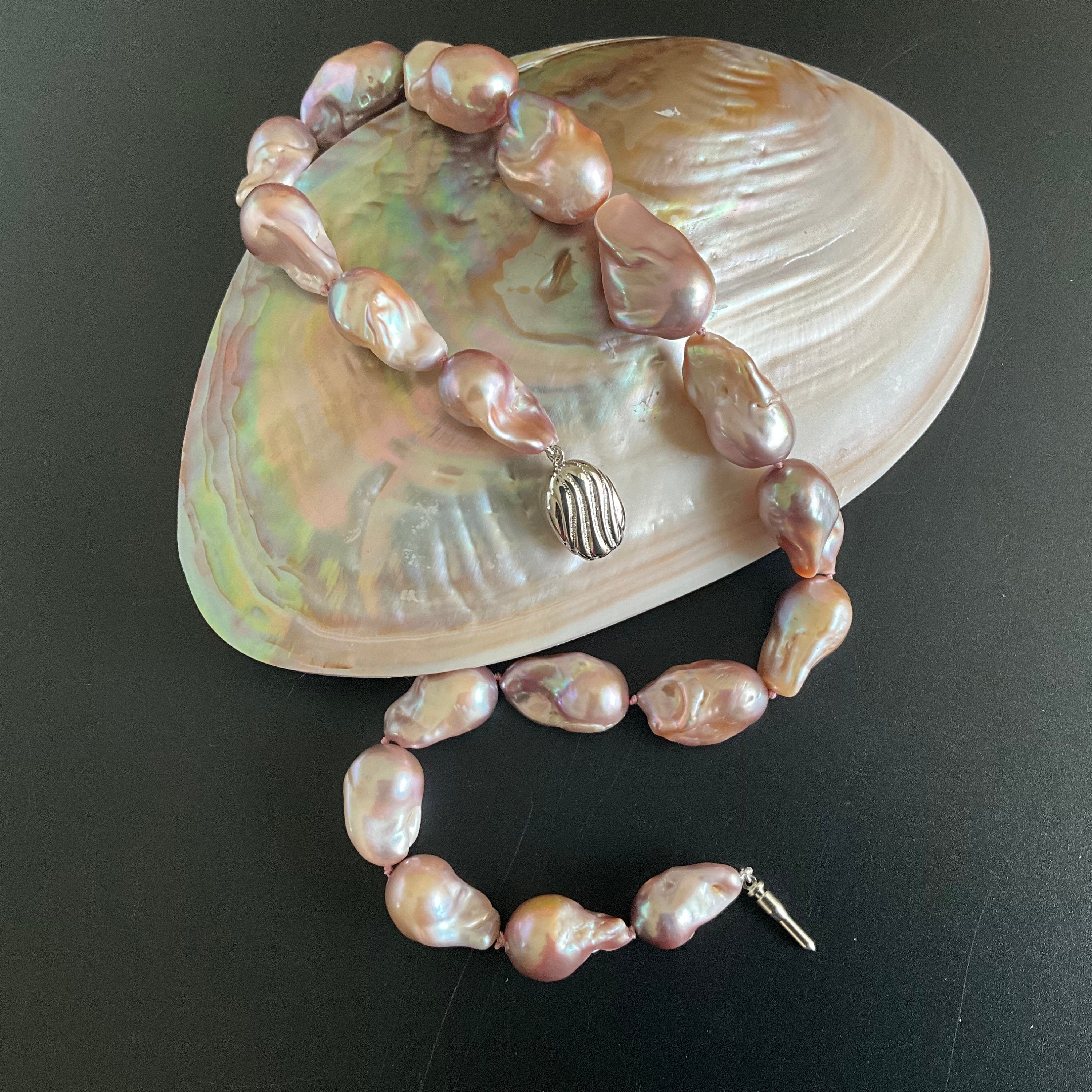 Baroque Pearl Necklace, Pink Pearl Strand, Pearl Jewelry - Etsy