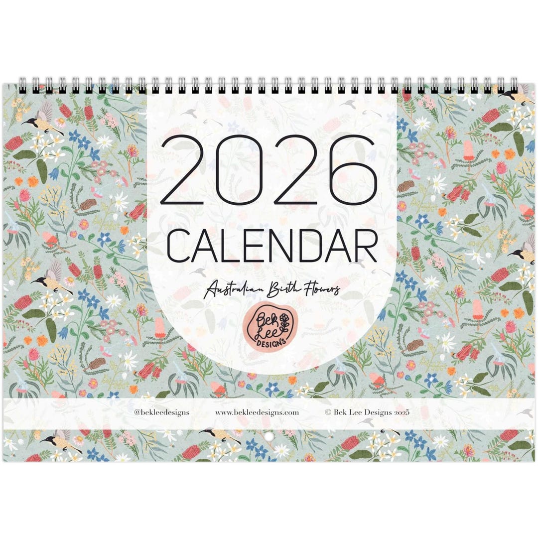 2026 Australian Birth Flower Calendar –meal Plan & Note Sections - Etsy UK