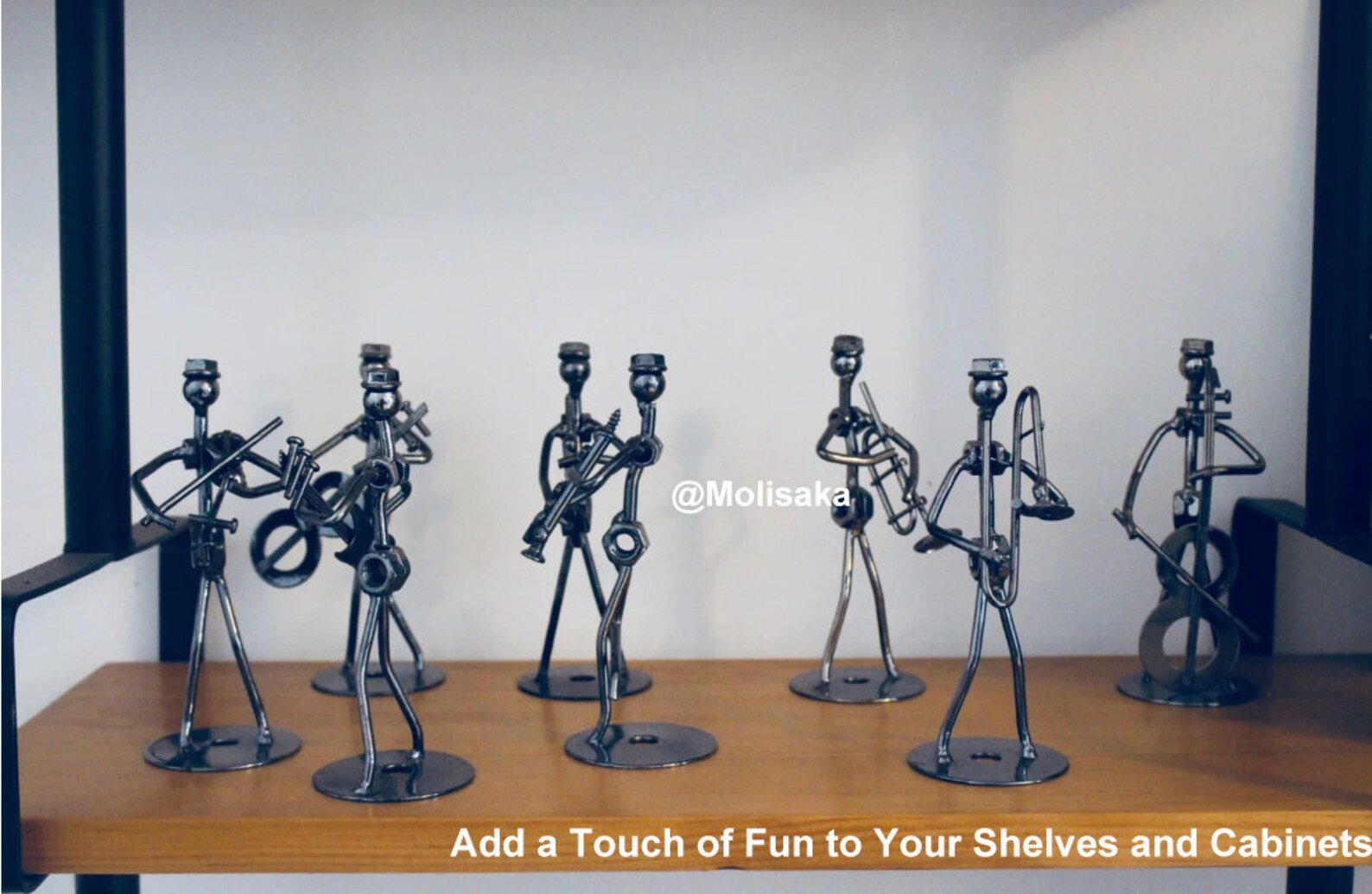 8 Piece Iron Musician Ensemble: Retro Home Decor Music Orchestra Metal ...