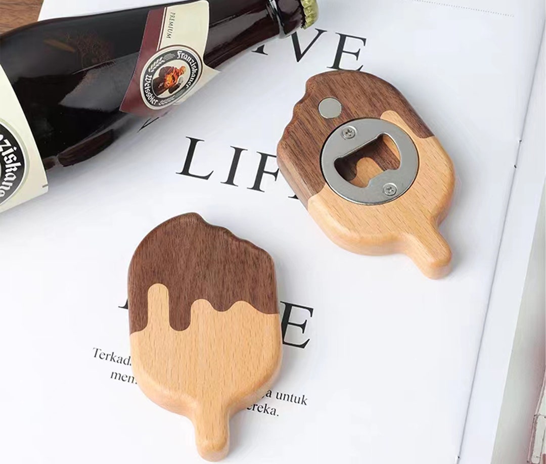 Custom Ice Cream Fridge Magnet, Personalized Wood Bottle Opener, Unique ...