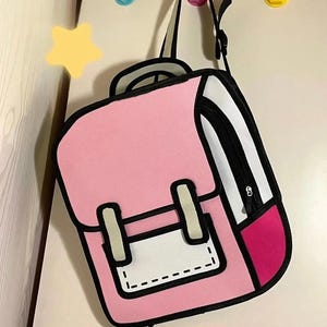 2D Cartoon Backpack, Comic Style Backpack, Double Shoulder Bags, Large ...