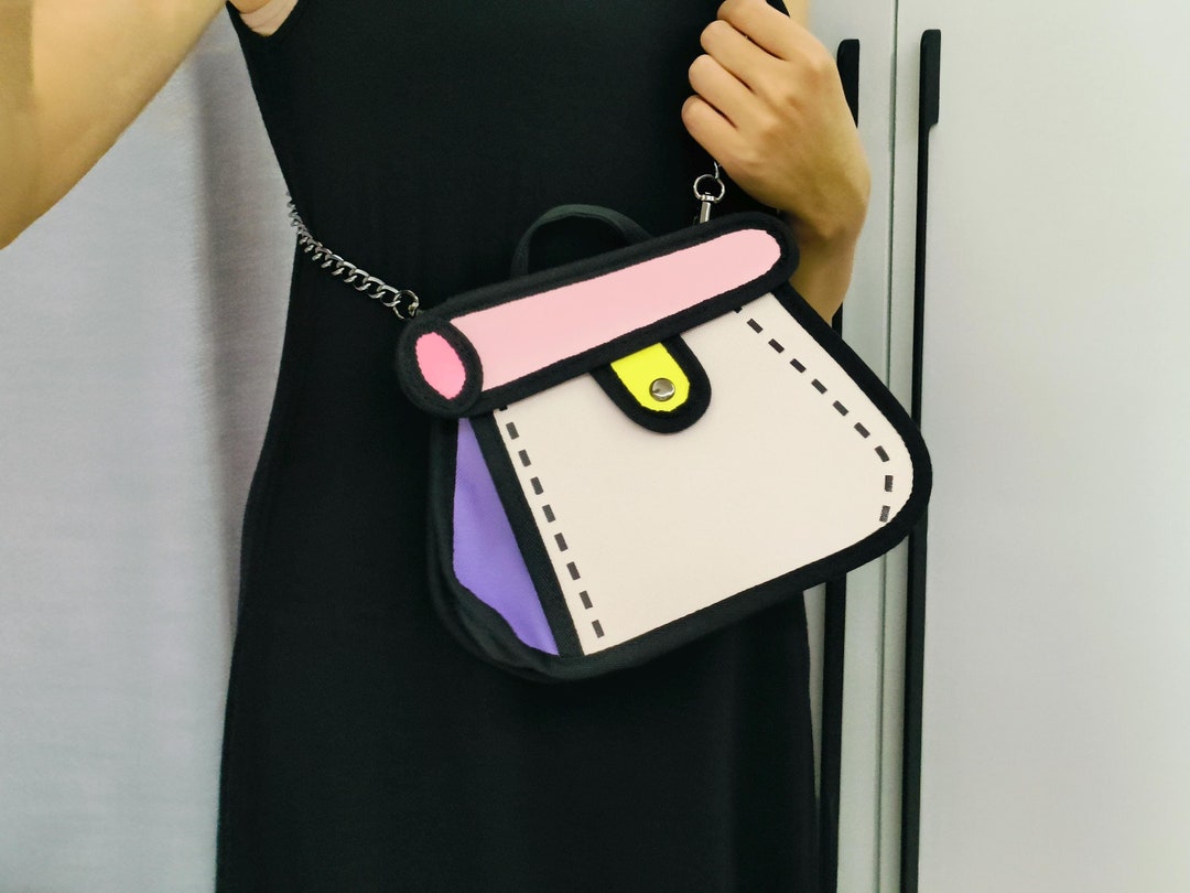 2D Cartoon Crossbody Bag, Comic Style Bag, Chain Bag, Shoulder Bags ...