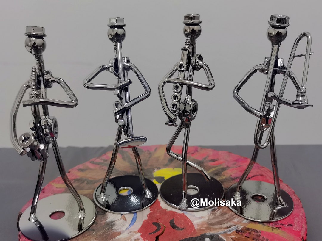 8 Piece Iron Musician Ensemble: Retro Home Decor Music Orchestra Metal ...