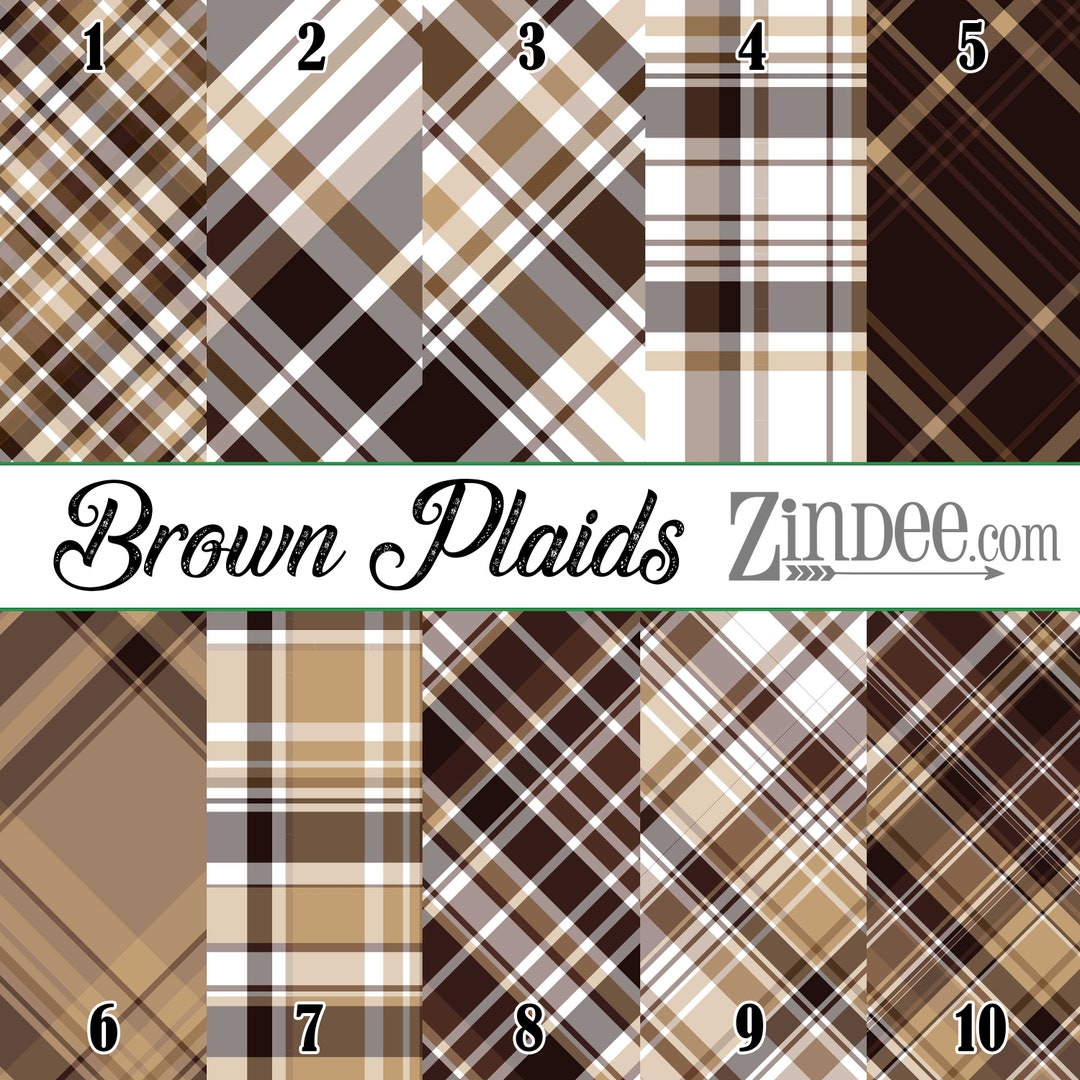 Brown Plaids Pattern Vinyl HEAT TRANSFER or ADHESIVE, Htv or Permanent ...
