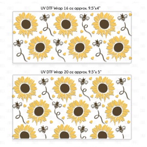 Sunflower and Bees UV DTF Wrap - Etsy