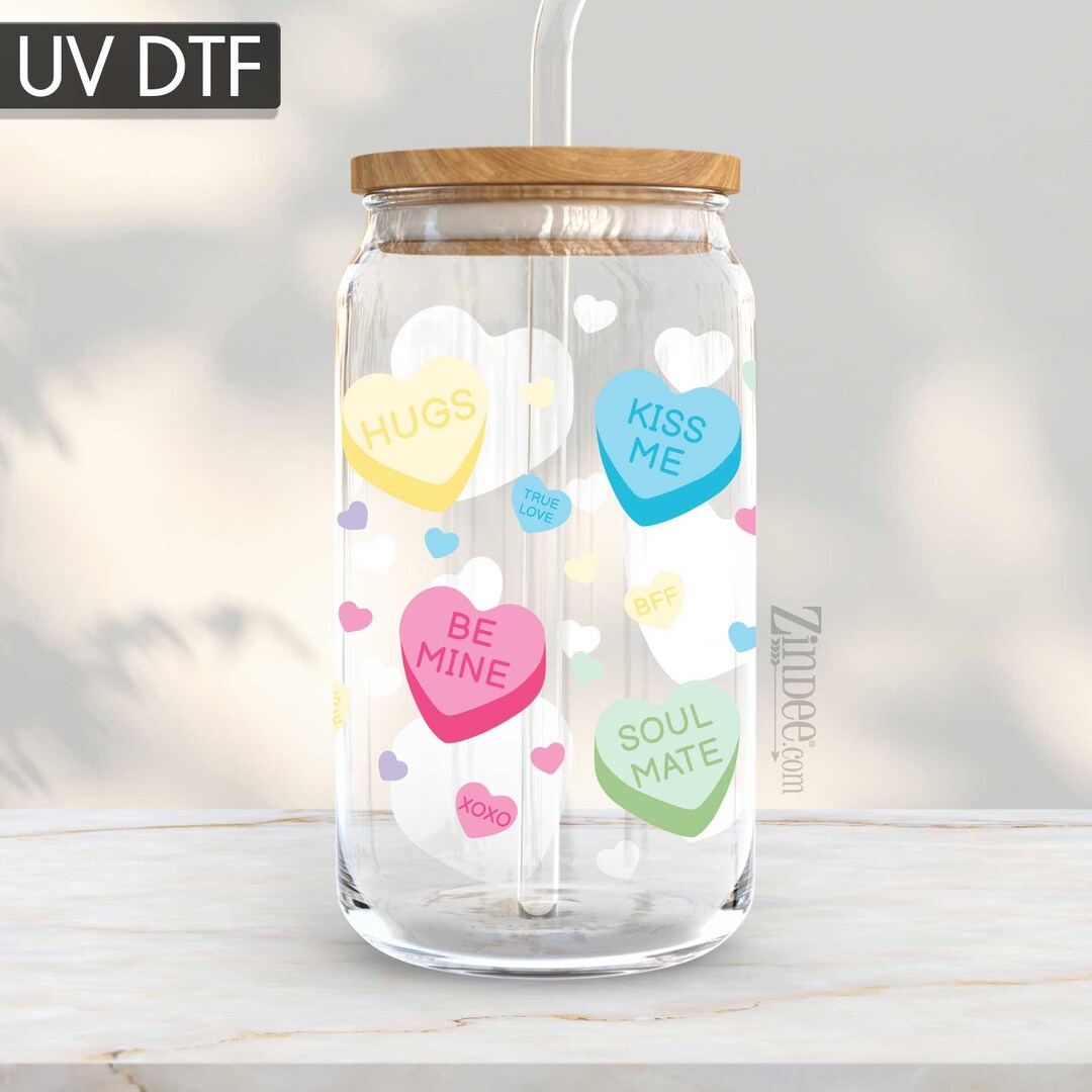 Conversation Hearts UV DTF Wrap-16 Oz (approx. 9.5"x4") - Etsy