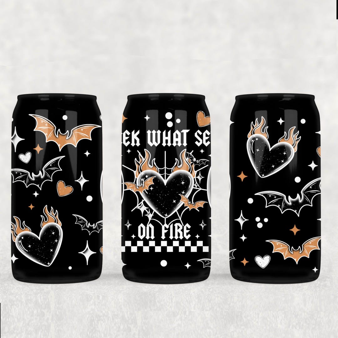 Soul on Fire White UV DTF Glass Can Wrap - Waterproof - Easy and Ready to Apply - NO Heat Needed ...