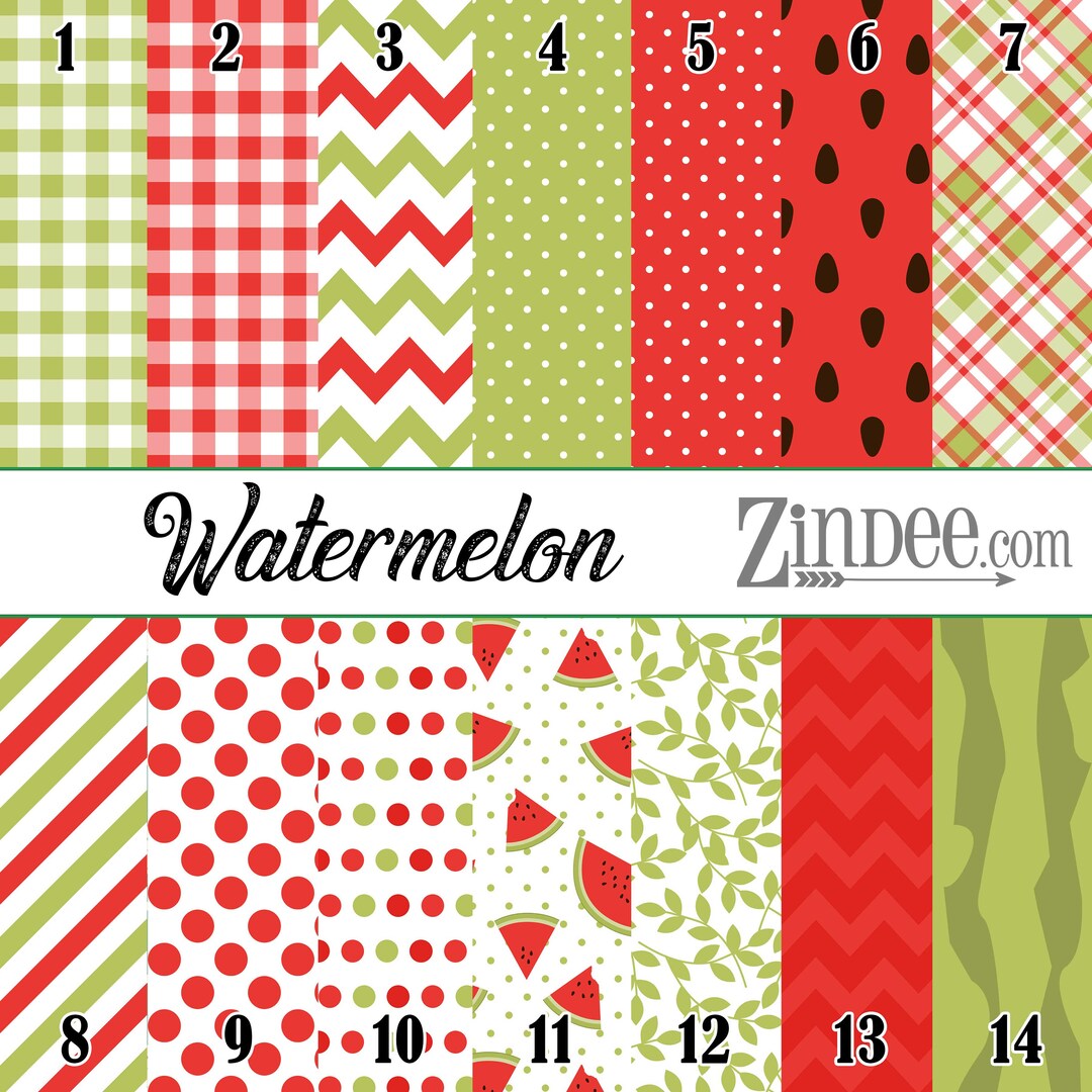 Watermelon Patterns Vinyl HEAT TRANSFER or ADHESIVE, Htv or Permanent ...