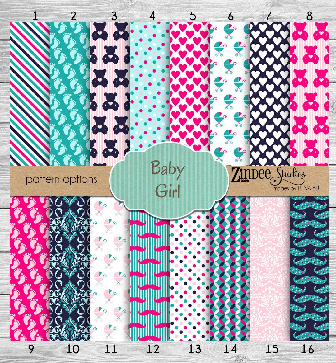 Baby Girl Printed Vinyl Pattern Vinyl HEAT TRANSFER or ADHESIVE ...