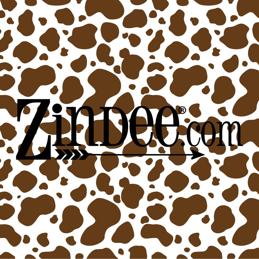 Brown Cow Print Printed Vinyl Pattern Vinyl HEAT TRANSFER or ADHESIVE ...