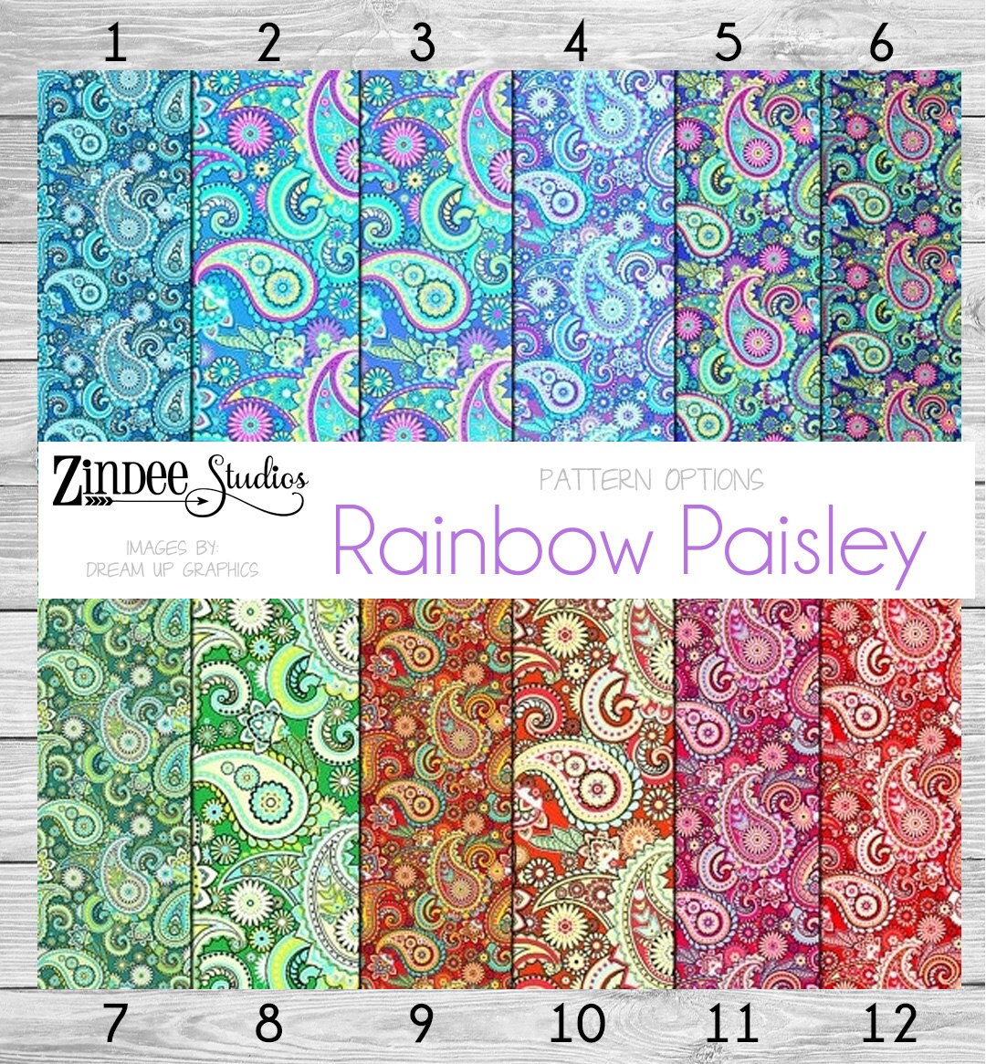 Rainbow Paisley Patterns Vinyl HEAT TRANSFER or ADHESIVE, Htv or ...