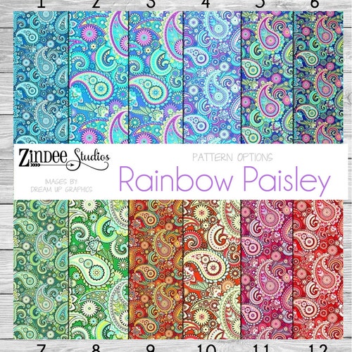 Rainbow Paisley Patterns Vinyl HEAT TRANSFER or ADHESIVE Htv - Etsy