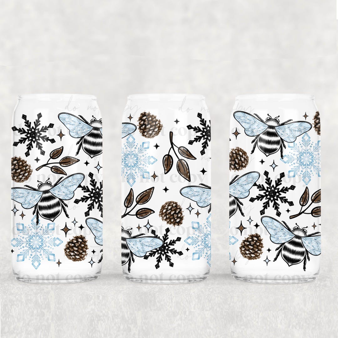 Winter Bees UV DTF Can Wrap - Waterproof - Easy and Ready to Apply - NO ...
