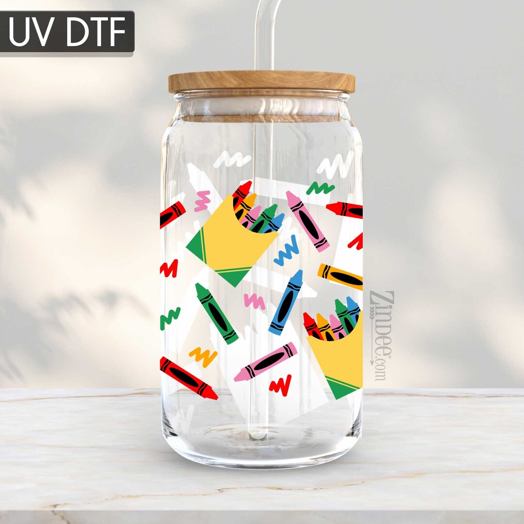 Teacher Crayons UV DTF Wrap-16 Oz (approx. 9.5"x4") - Etsy