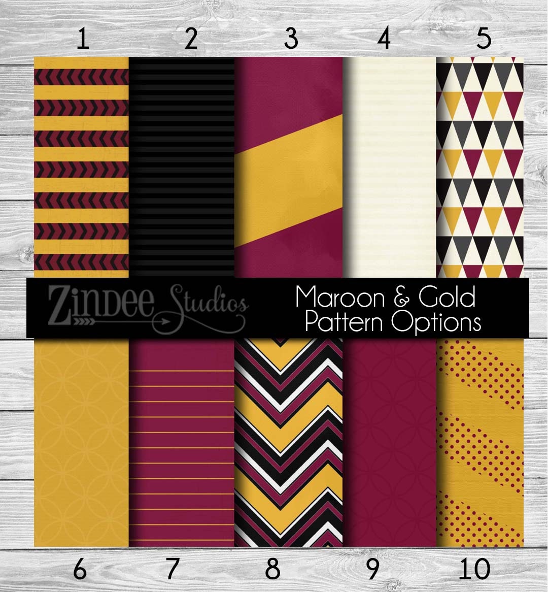 Maroon and Gold Printed Vinyl, Pattern Vinyl HEAT TRANSFER Vinyl or ...