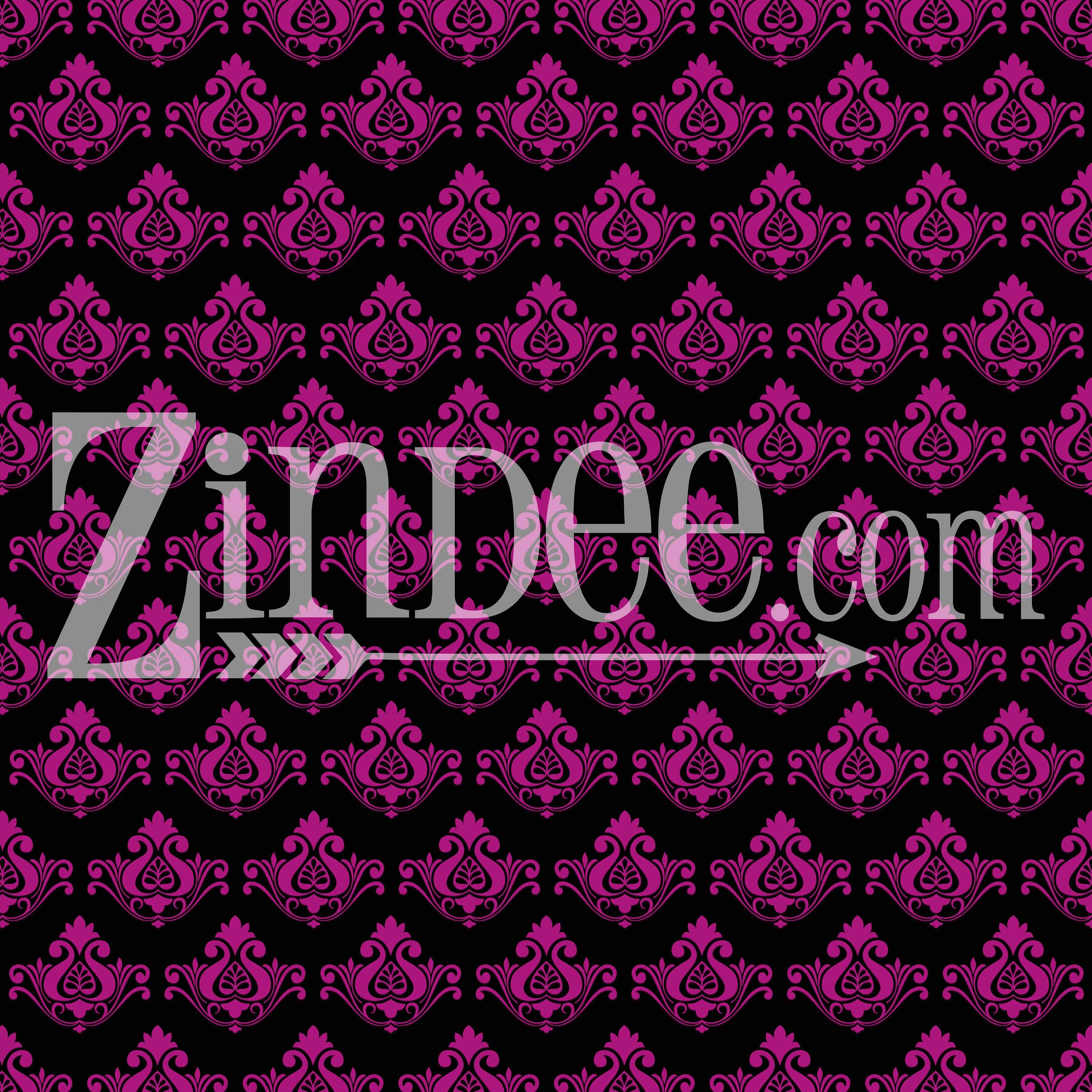 Pink And Black Damask Pattern
