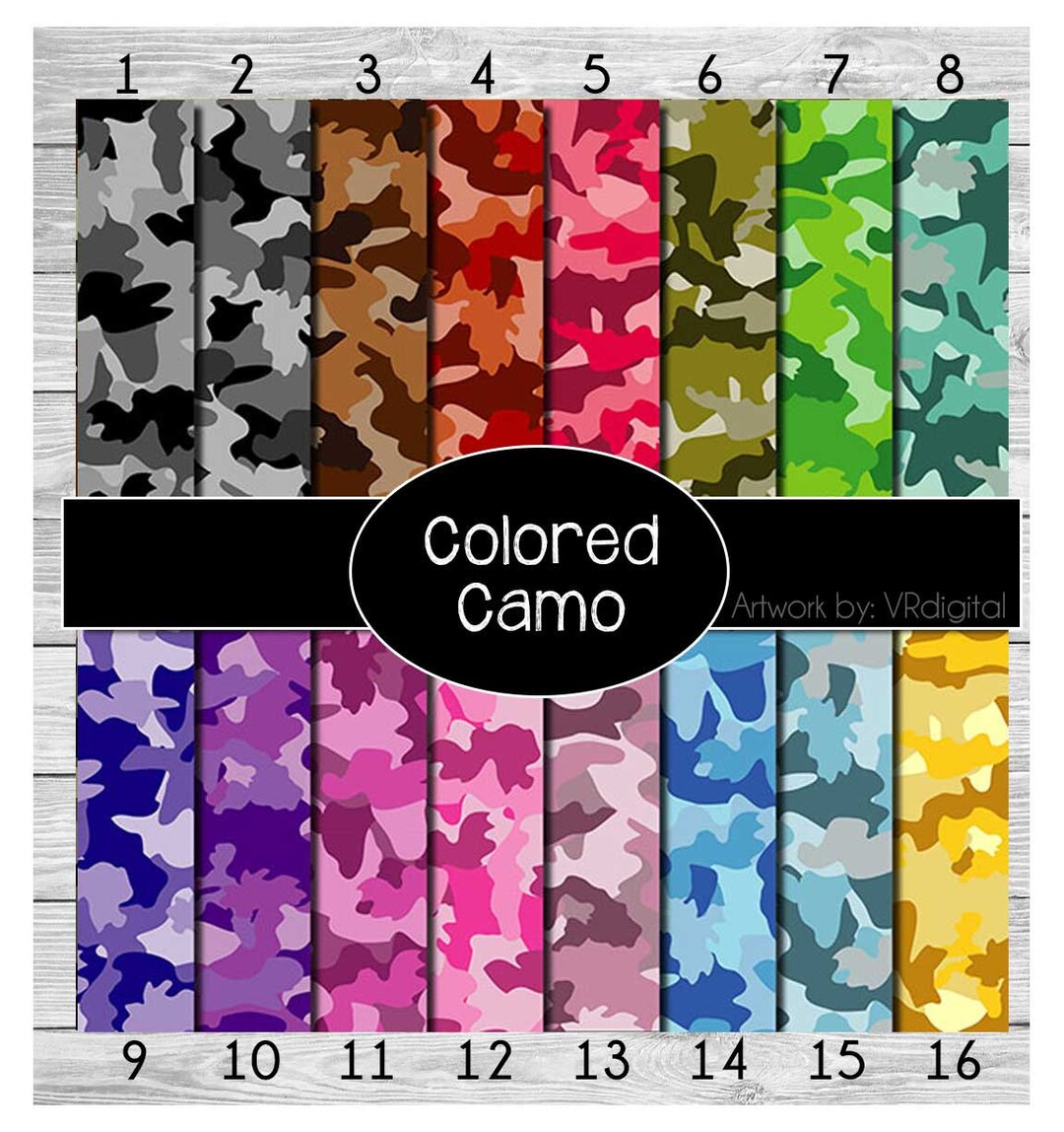 Colored Camo Pattern Vinyl HEAT TRANSFER or ADHESIVE - Etsy