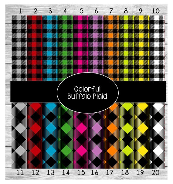 Colorful buffalo plaid Pattern Vinyl HEAT TRANSFER or ADHESIVE | Etsy
