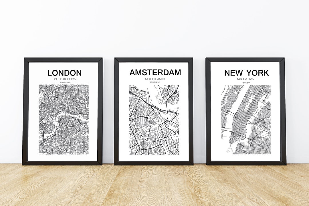Location Map Poster Print, Modern Map Print, Vintage City Map Print ...