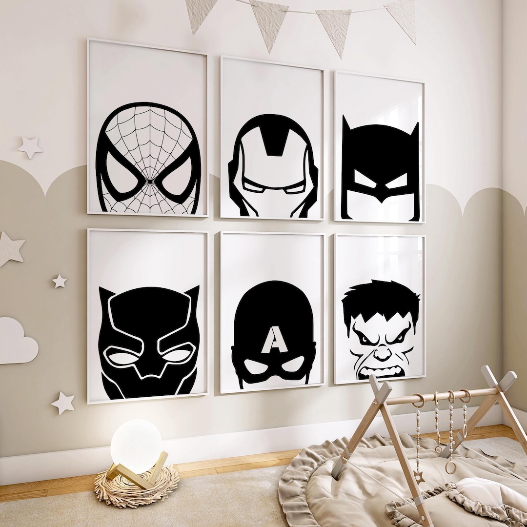 Superhero Wall Print Digital Download, Superhero Poster, Superhero Wall ...