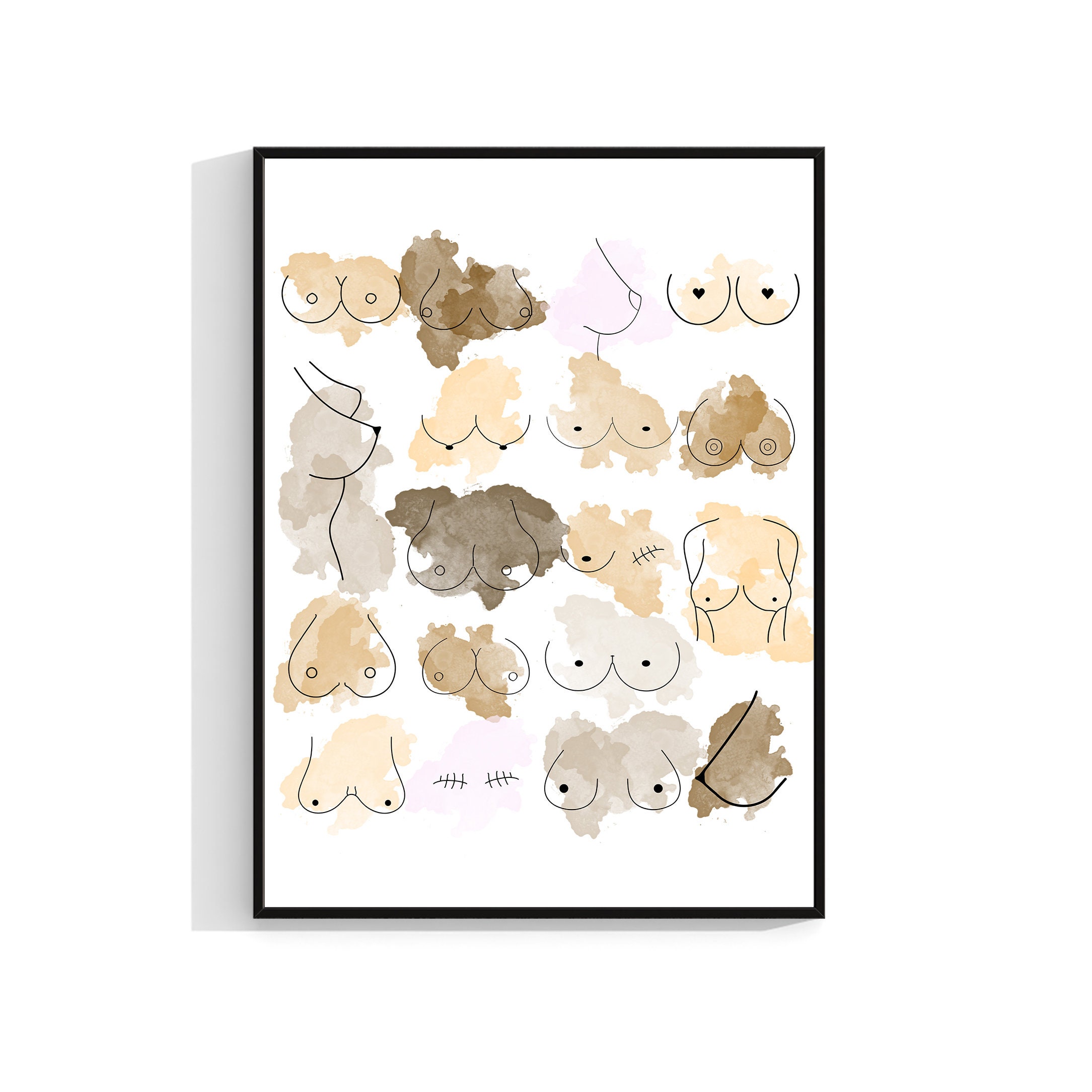 Boobs Print Boobs Poster Boobs Decor Body Positive. - Etsy