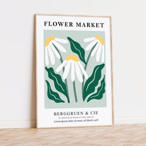 Abstract Daisy Print Henri Matisse Flower Market, Modern Floral Art ...