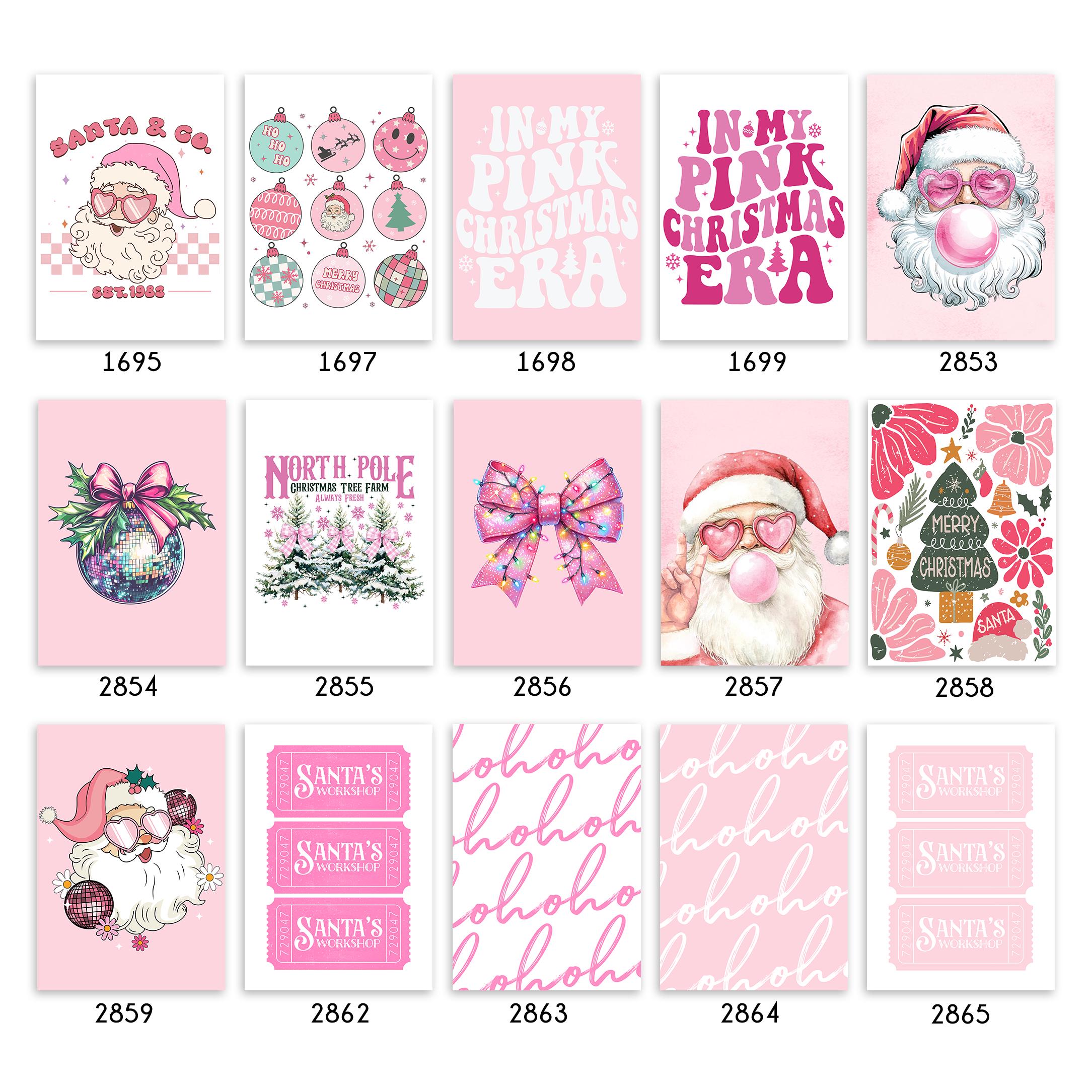 Pink Christmas Prints Wall Art Poster, Vintage Retro Christmas Wall Art ...