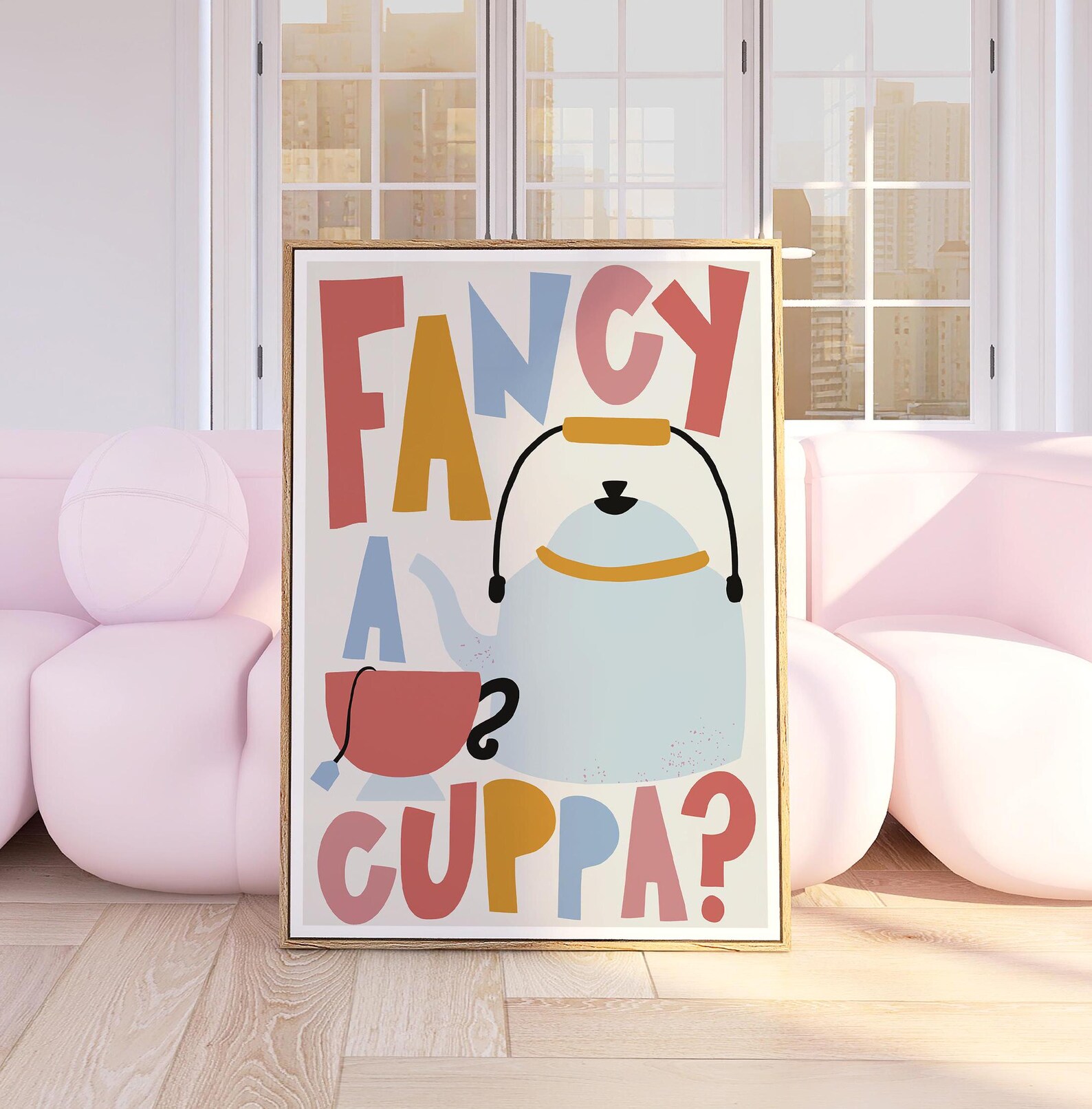 Retro Fancy A Cuppa Kitchen Print, Cute Retro Tea Print, Gift for ...
