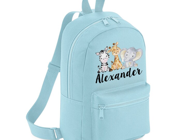 Personalised Child's Mini Backpack Rucksack, Elephant, Personalized Bag ...