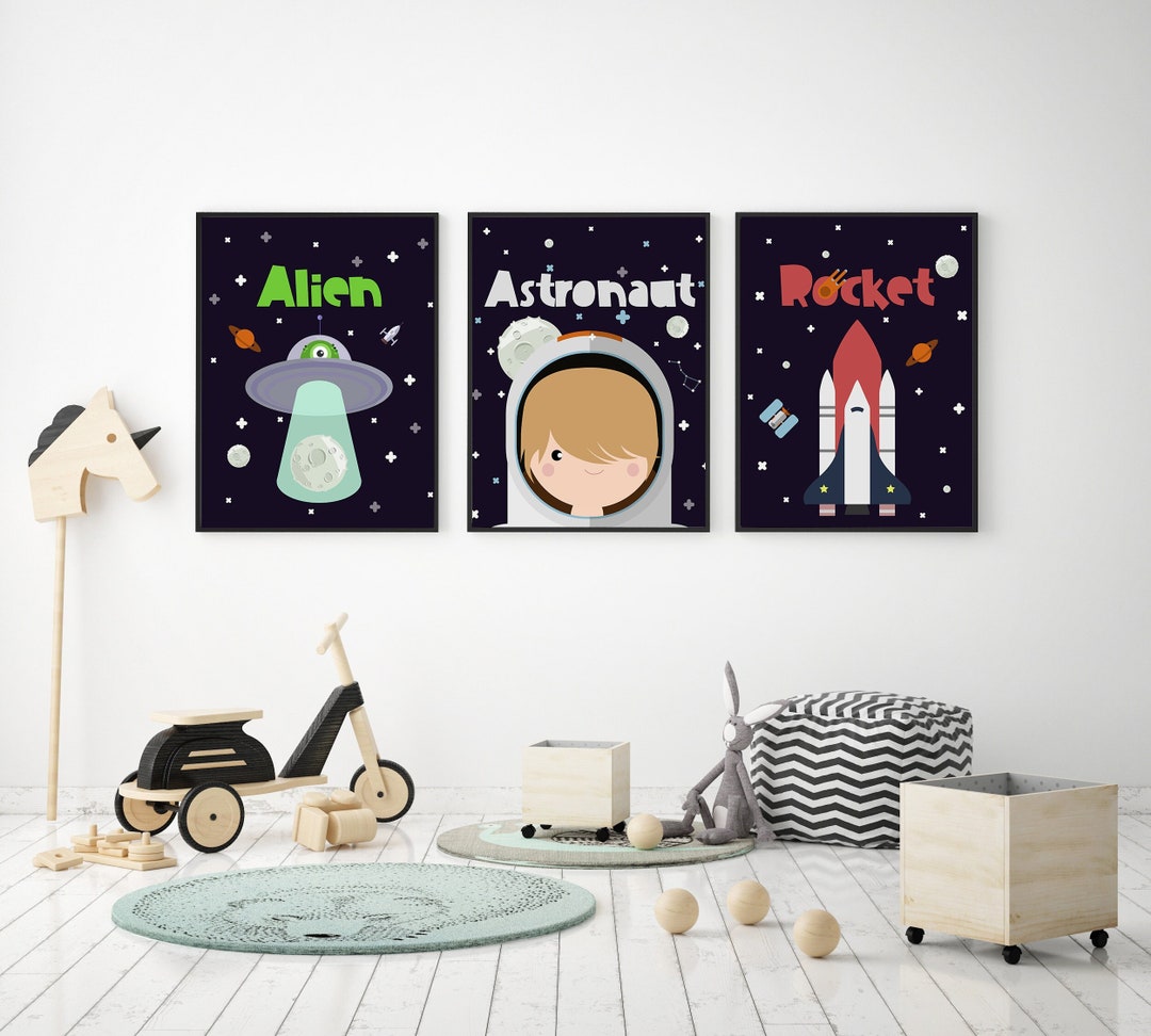 Space Prints Set of 3, Boys Bedroom Decor, Outer Space Decor, Space ...