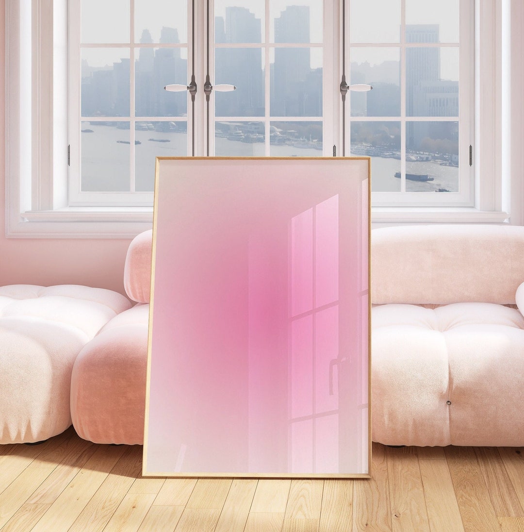 Pink Fade Aura Print Wall Art, Home Decor, Pink Print, Trendy Art ...