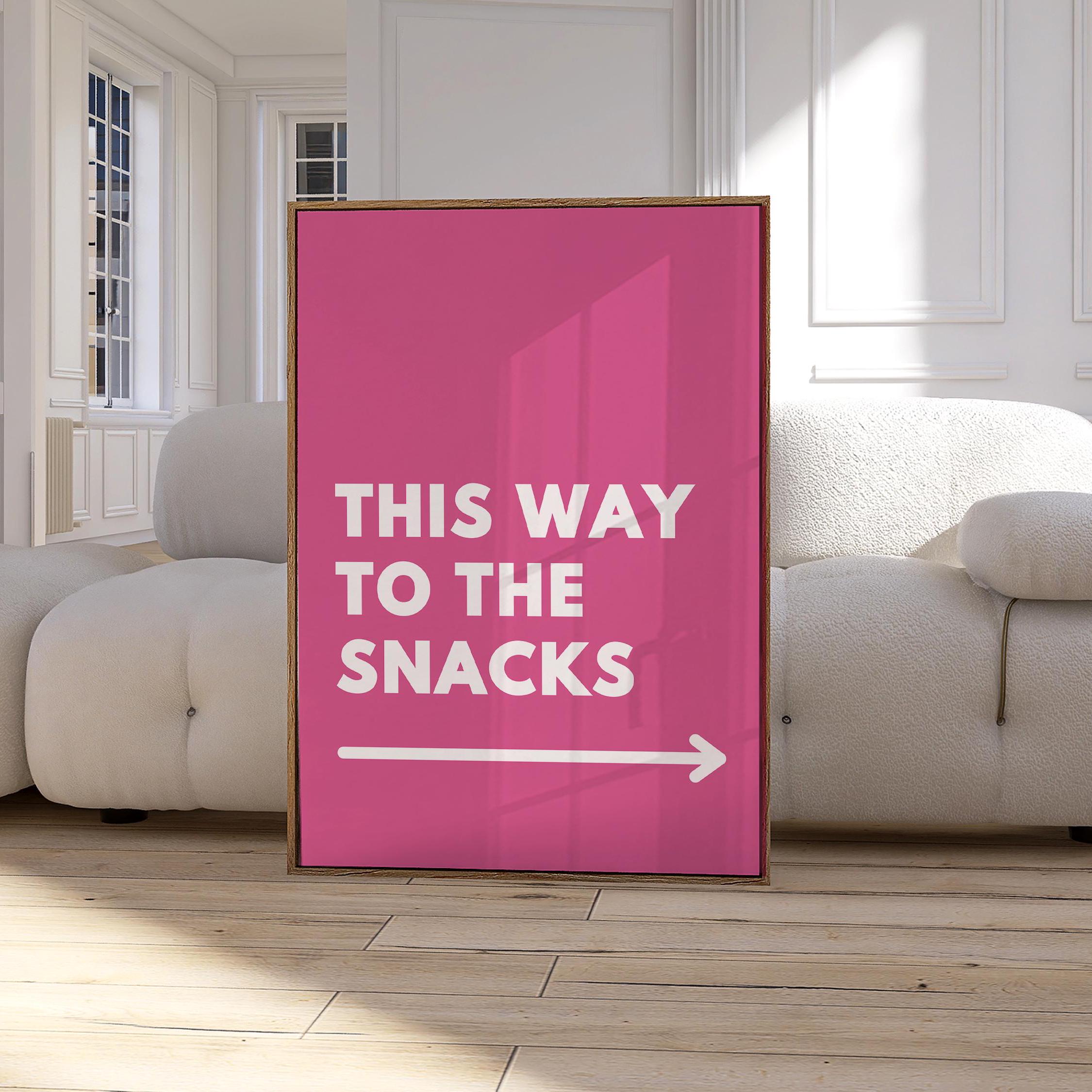 This Way to the Snacks Print, Snacks Print, Gift for Foodie, Food Print ...