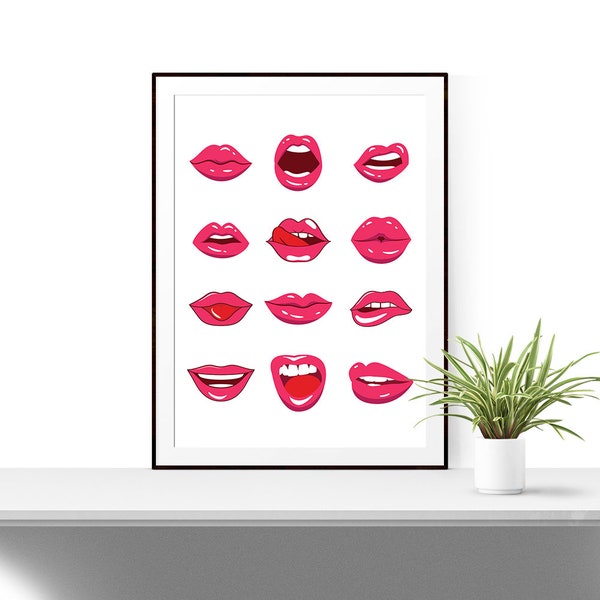 Lips Poster - Etsy UK