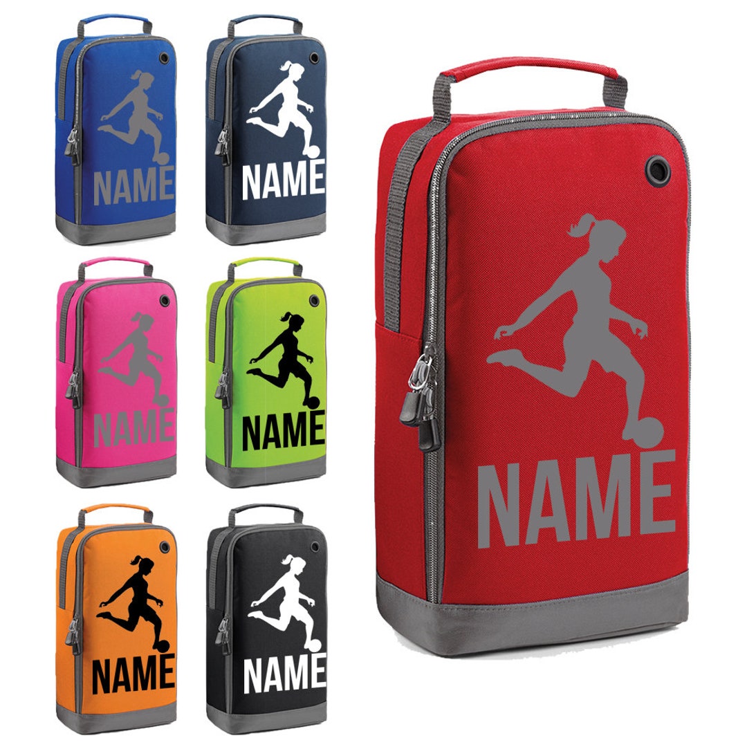 Personalised Girls Football Boot Bag Kids Sports Footy Rugby School PE ...