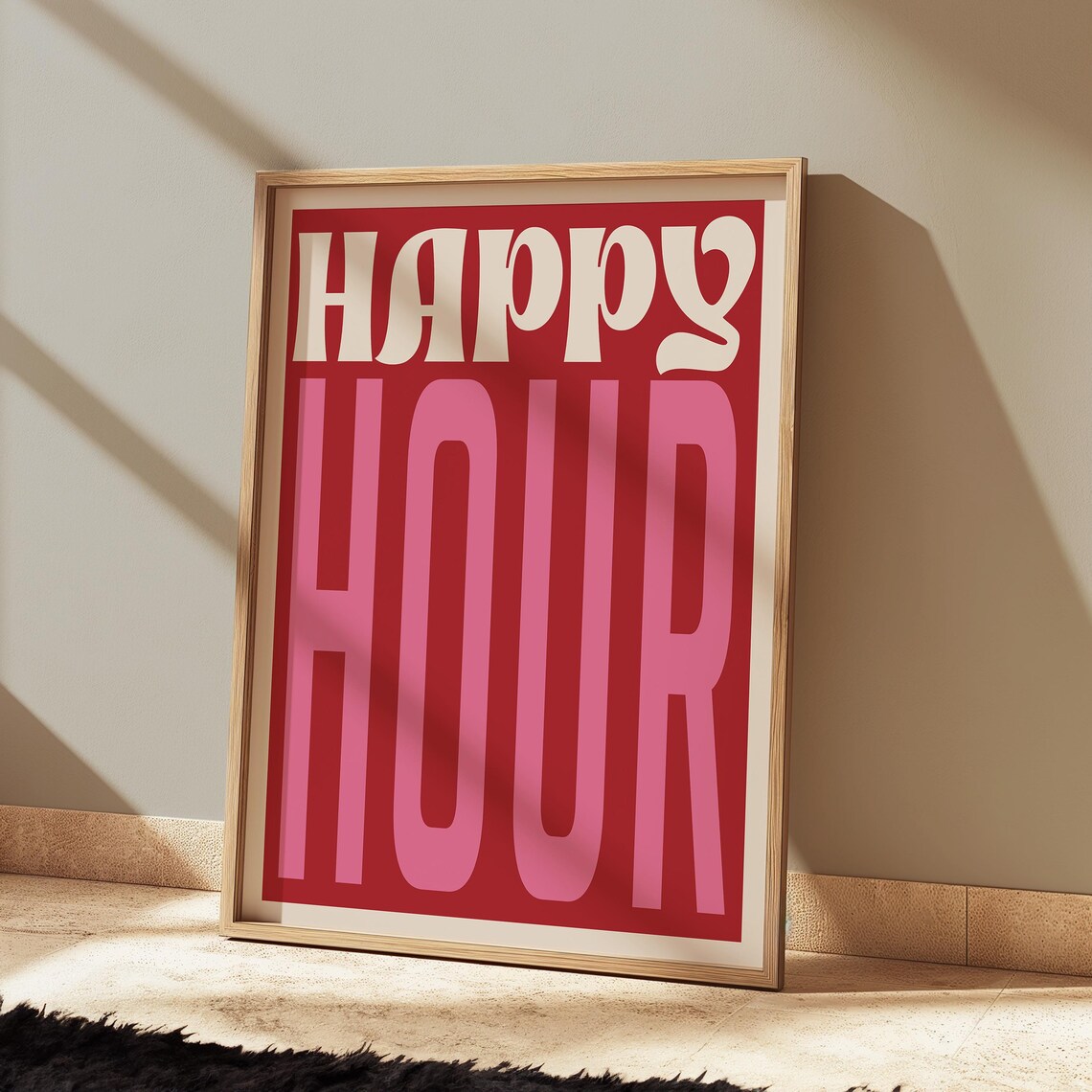 Happy Hour Poster, Bar Art, Cocktails Print, Aesthetic Trendy Wall ...