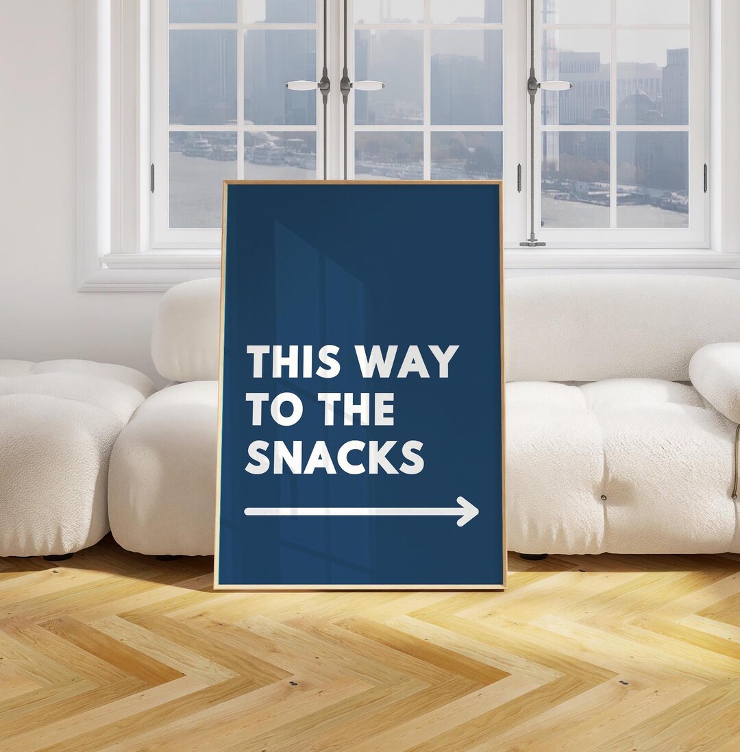 Snacks Print, This Way to the Snacks Print, Gift for Foodie, Food Print ...