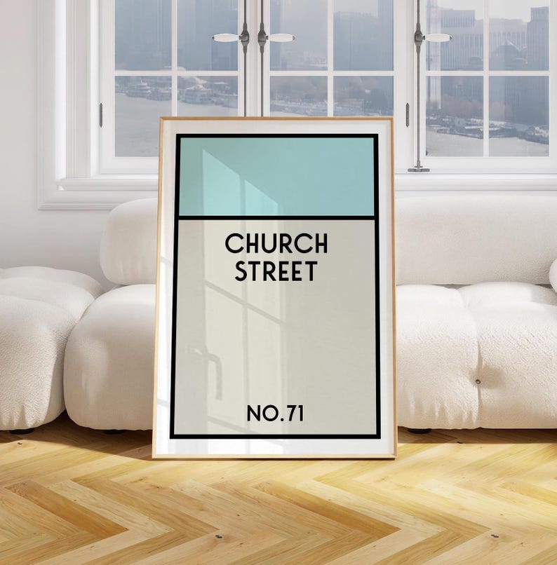 Personalised Board Game Street Print Poster, Custom Wall Art, Any ...