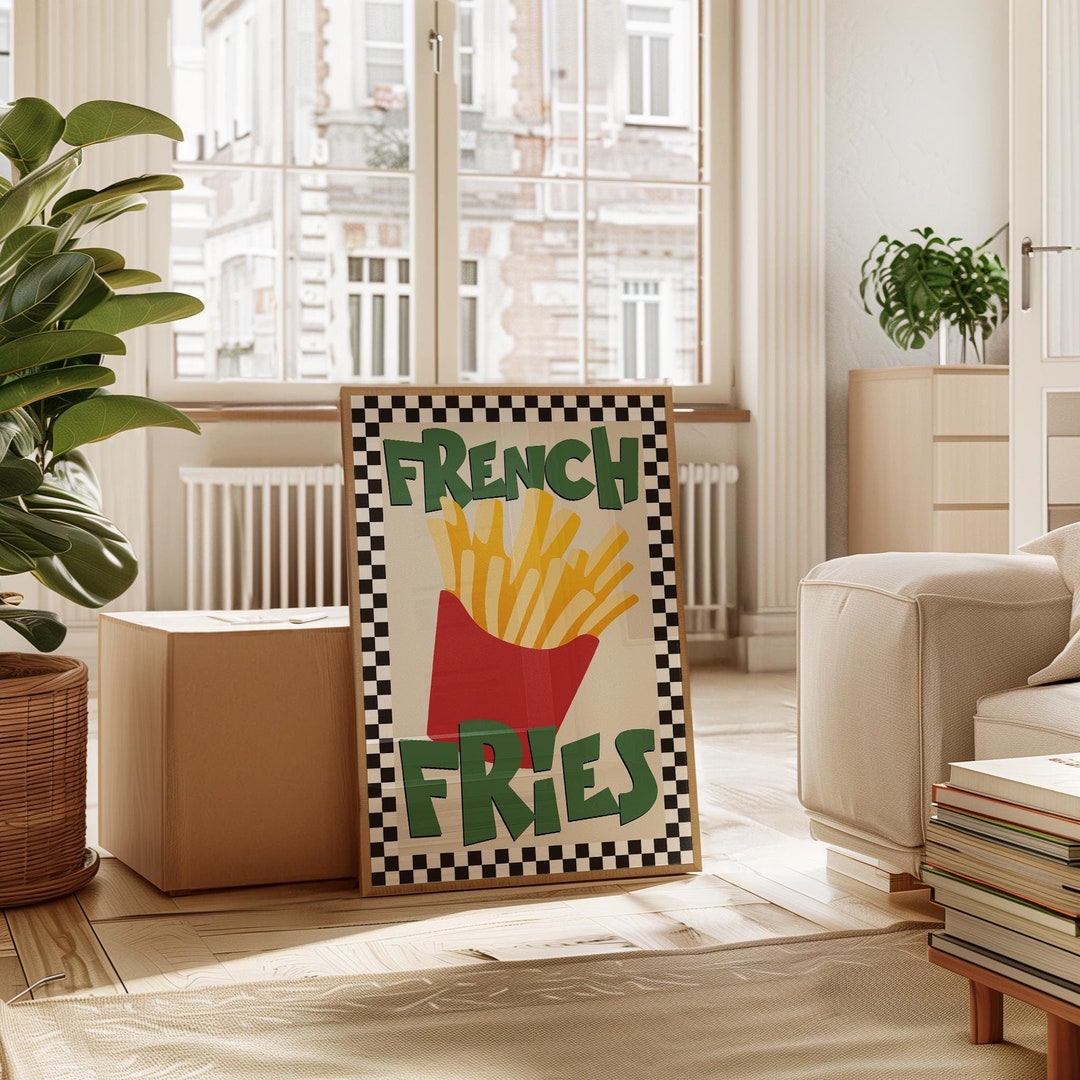 French Fries Print, Fries Print, Gift for Foodie, Food Print, Kitchen ...