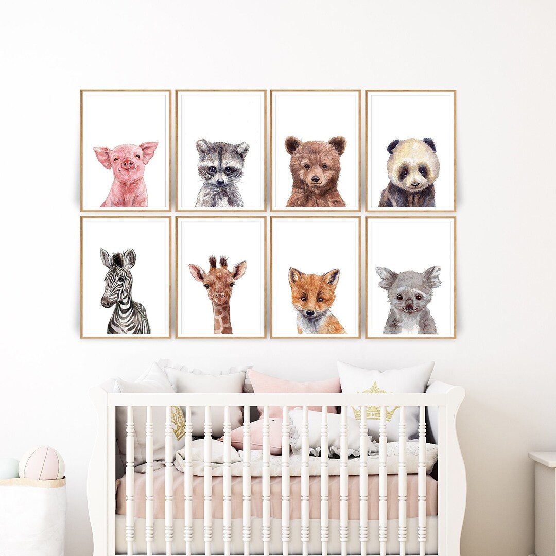 Safari Jungle Woodland Animals Nursery Prints, Animals Nursery Wall Art ...